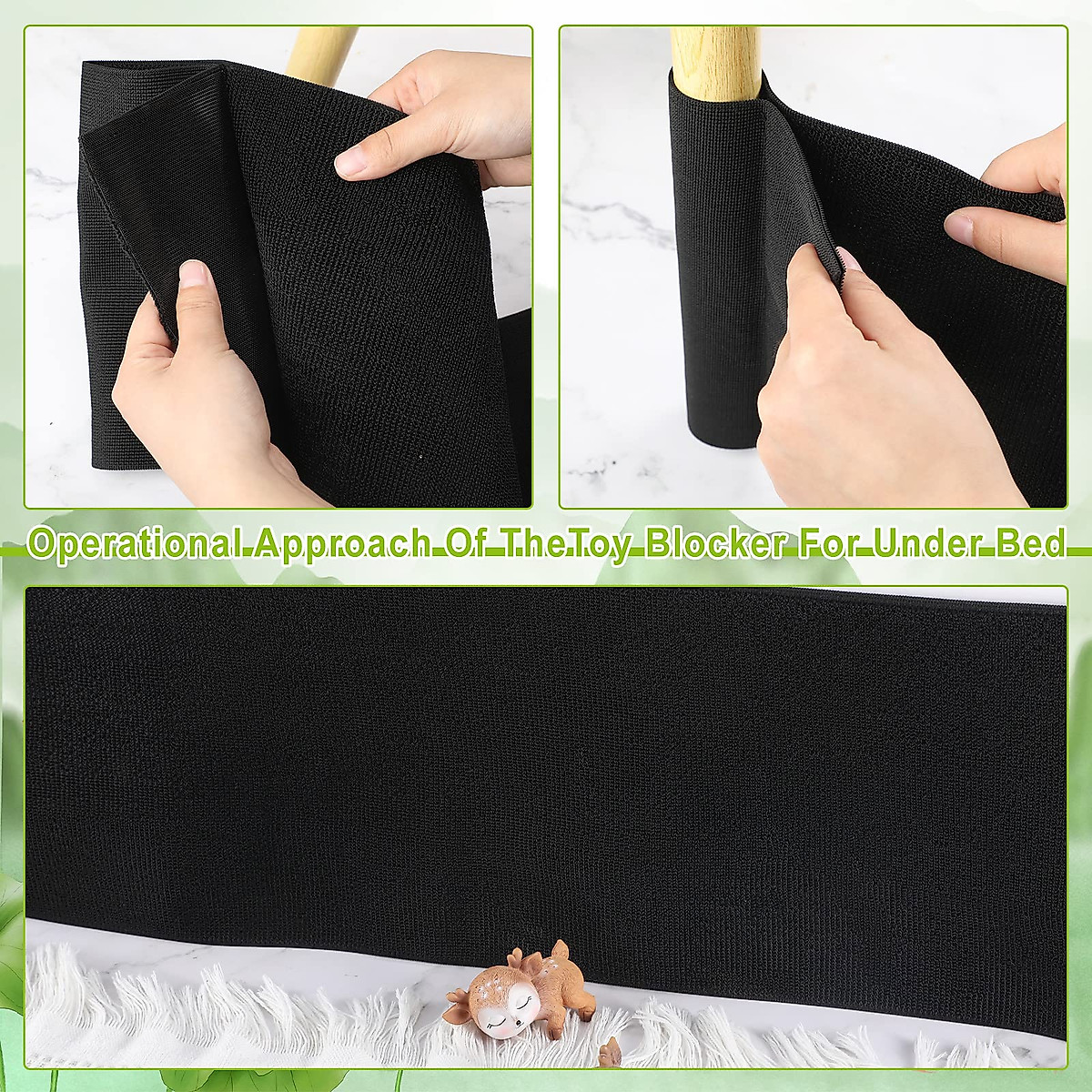 Yunlly Under Bed Blocker for Pets Toys Adjustable Under Bed Couch Blocker Bumper to Stop Kids Pets Toys Going Under Bed Sofa Gaps (King Size, 7.87 x 236 Inch)