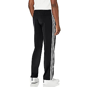 adidas Men's Essentials Warm-Up Open Hem 3-Stripes Tracksuit Bottoms, Black/White, Medium