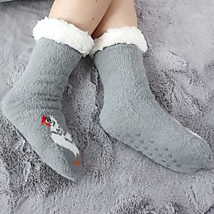 Belloxis Chicken Socks for Women Slipper Socks for Women Grippers Chicken Gifts for Chicken Lovers Warm Socks for Women Winter Socks for Women Thermal Socks for Women Thick Socks Women Fuzzy Socks