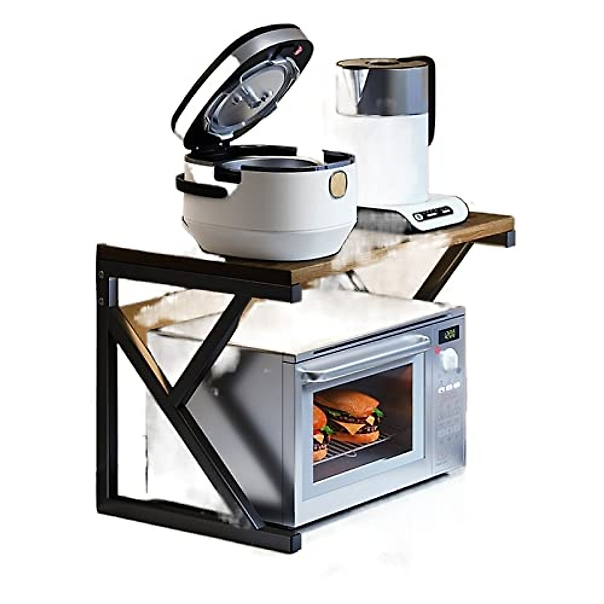 LUCBEI Microwave Oven Rack Kitchen Microwave Storage Rack, Household Tabletop Oven Rack, Tabletop Rice Cooker Supplies, Multi-Layer Storage Rack Kitchen Storage Rack