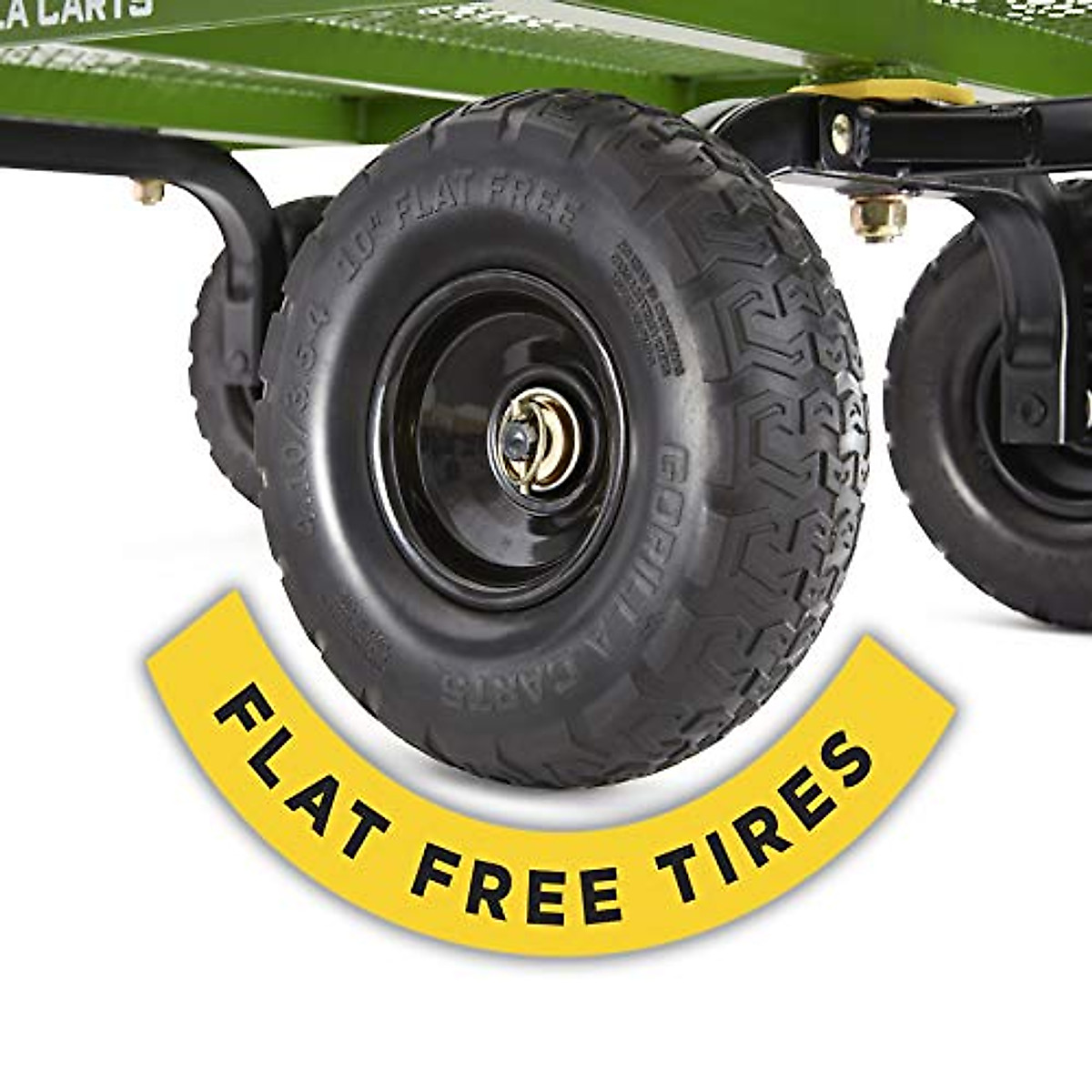Gorilla Carts 4 Cu. Steel Utility Cart with No-Flat Tires, Green (Amazon Exclusive)