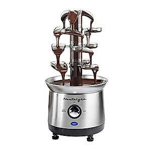 Nostalgia Electric Chocolate Fondue Fountain, 32-Ounce, 4 Tier Set, Fountain Machine for Cheese, Melting Chocolate, Liqueurs, Stainless Steel