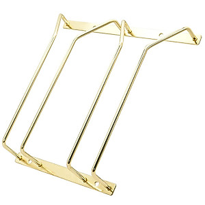 ZOOHOT 22.5cm Wine Glass Rack - Under Cabinet Stemware Wine Glass Holder Glasses Storage Hanger Metal Organizer for Bar Kitchen, Gold Finish (2 Rows, 1 Pack)