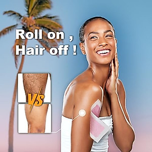 Roll On Wax kit,Waxfans Roll On Wax Warmer for Hair Removal,Waxing Kit for Sensitive Skin,at Home Waxing Kit for Women men,Soft Wax Heater for Larger Areas of the Body(pink)