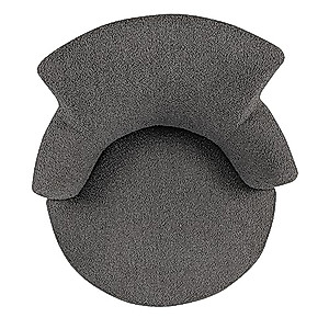 Goohome 360 Degree Swivel Wingback Accent, Comfy Upholstered Sherpa Fabric Seating Armchair with Rubberwood Legs for Living Room, Leisure Arm Chair for Lounge, Dark Grey