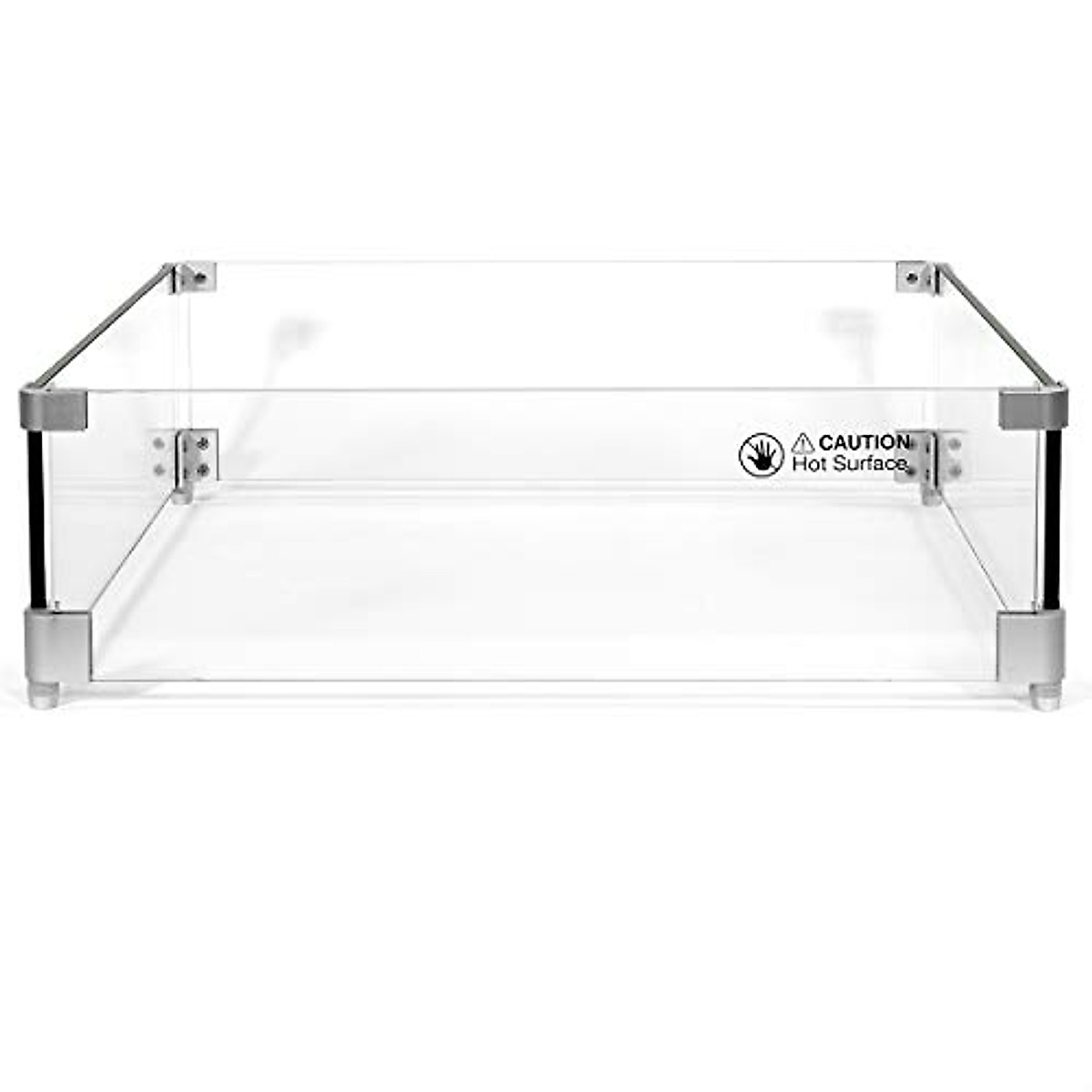 Barton Fire Pit Wind Guard 20" x 20" inch Fire Pit Tempered Glass 8mm Thickness Square Wind Guard Fence Wind-Resistant Wind Screens