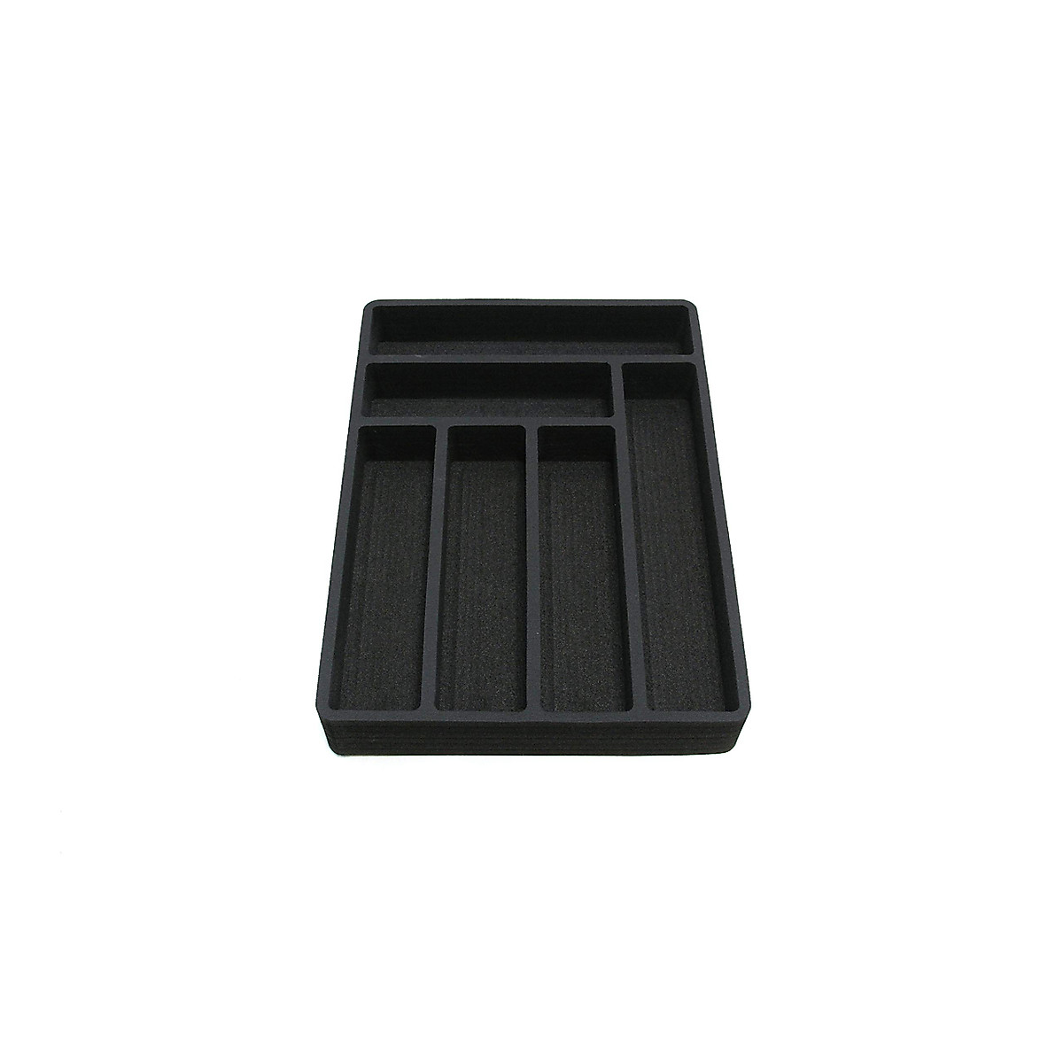 Polar Whale Flatware Silverware Drawer Organizer Premium Dividers for Cutlery Forks Knives Spoons Serving Utensils Non-Slip Waterproof Tray Insert 12.75 X 18 Inches 6 Slot Extra Deep