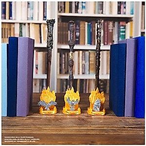 Wizarding World Harry Potter, 12-inch Magical Collector Hermione Granger Wand with Stand & Die-cast Icon, Magical Creatures Series