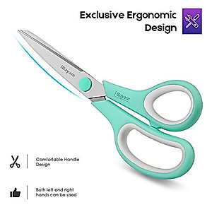iBayam 2-Pack Kitchen Shears with 3-Pack Multipurpose Office Scissors Bulk