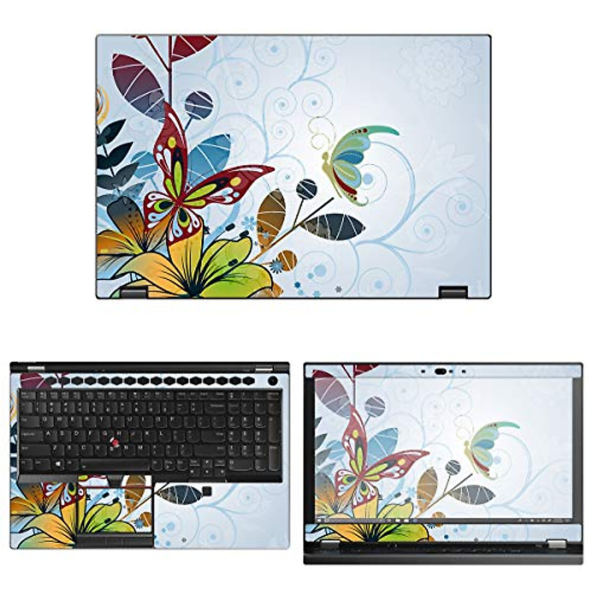 Decalrus - Protective Decal Floral Skin Sticker for Lenovo ThinkPad P53 (15.6" Screen) case Cover wrap LEthnkpd15_P53-170