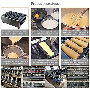 Mvckyi Commercial 8 PCS Electric Waffle Maker with removable plates, Non Stick Penis Shape Waffle Machine Hot Dog Baker, Strange Shape Sausage Grill Waffle Baker for Fast Food Restaurant Equipment