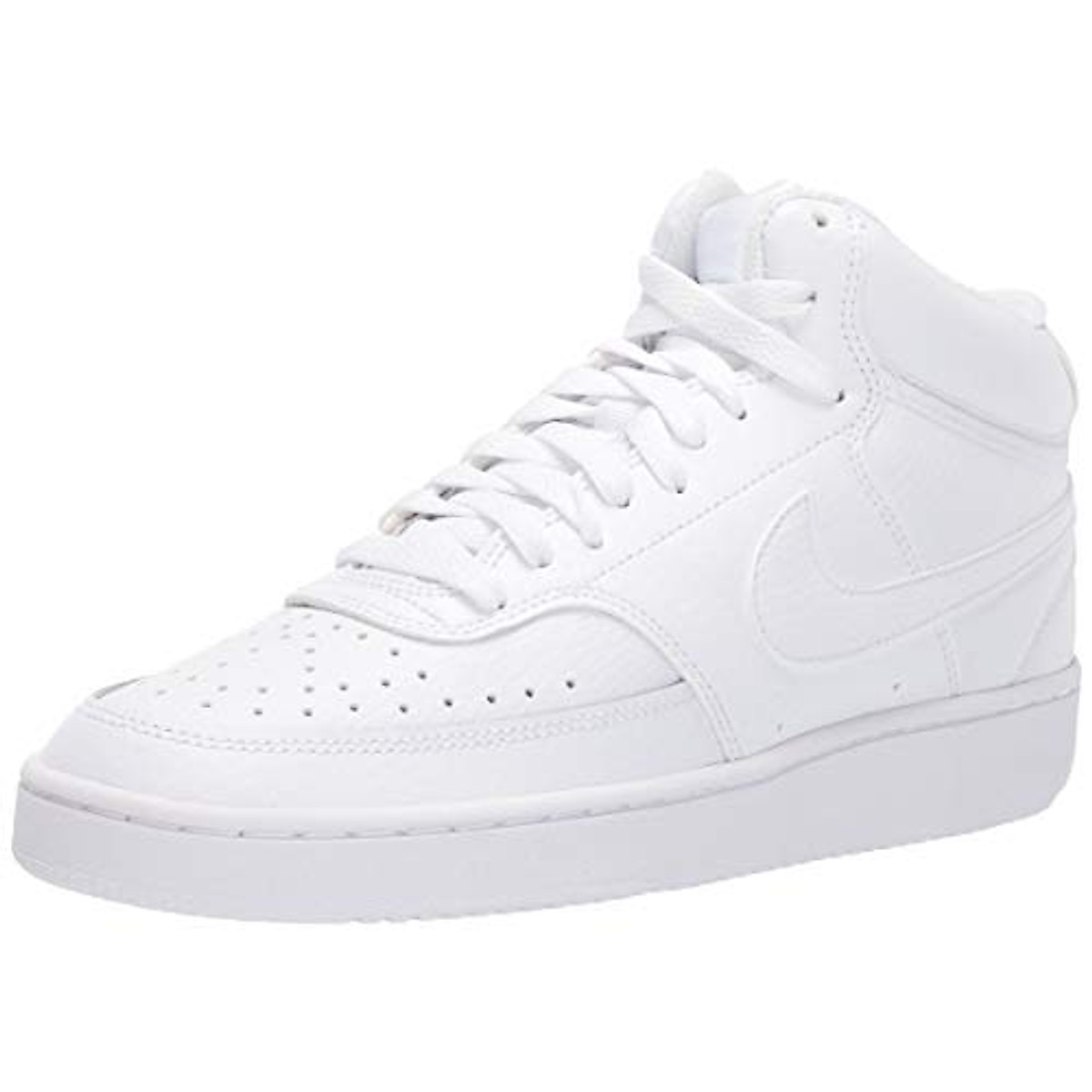 Nike Women's Court Vision Mid Sneaker, White/White-White, 7.5 Regular US