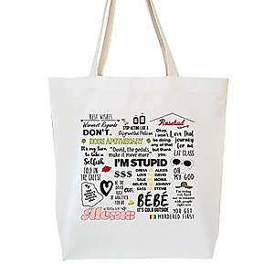Why Z I'm Stupid Eat Glass TV Quotes Calico Tote Bag Gifts, Natural-cream, Medium