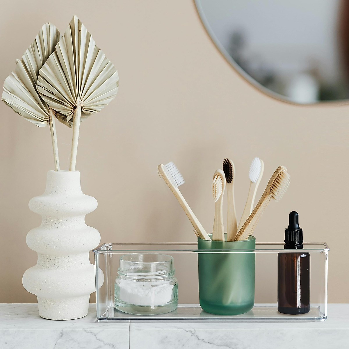 Heyuzb 8 Pack Clear Freezer Organizer Bins Stackable Chest Freezer Organizer Deep Freezer Organizer Bins with Side Handles for Bottom Freezer