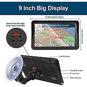GPS Navigation for Car Truck 9 inch GPS Navigation, Speed Limit & Traffic Light Tips, Turn-by-Turn Navigation, Map 2023, Free Update USA Map