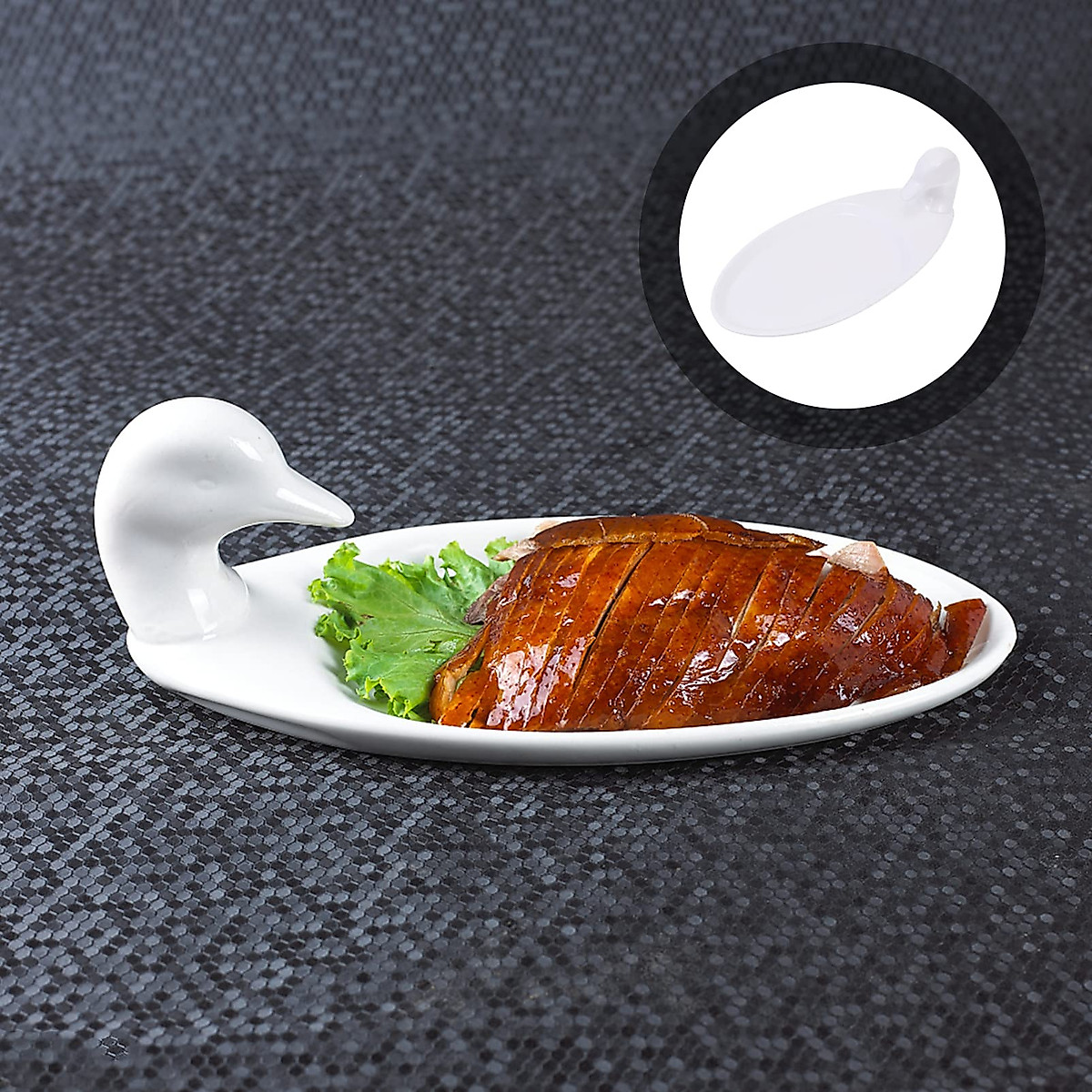Hemoton Roasting Plate 1pc Roast Chicken and Plate Breakfast Tray Plate Cookie Plate Appetizer Plate Biasuit Plate Dinner Ceramic Cake Plate Dinner Plates Fish Dish Sushi White Melamine
