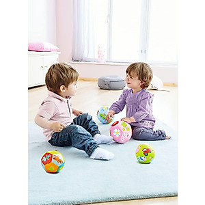 HABA 5.5" Baby Ball Vehicles Tummy Time and Sensory Play Favorite to Encourage Crawling and Gross Motor Skills for Babies 6 Months and Up