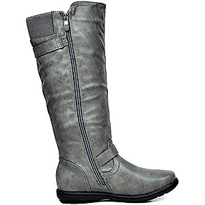 DREAM PAIRS Women's Faux Fur-Lined Knee High Winter Boots Fall Tall Boots,Size 10,Grey,TRACE