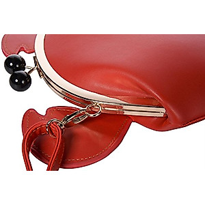 QZUnique Crab Shape Handbag Novelty Crossbody Bag Animal Shaped Purse Detachable Shoulder Bag Women's Satchel Red