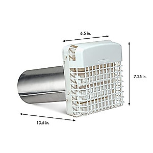 Dundas Jafine BPGH4WZW6 Prograde Professional Exhaust Dryer Vent Hood with Pest Guard, Polypropylene, 4 in. , White