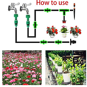 HOINCO 300Pcs Barbed Connectors Irrigation Fittings Kit, Drip Irrigation Barbed Connectors for 1/4 Inch Tube, for Flower Pot Garden Lawn (Elbows, End Plug, Straight Barbs, Tees, 4-Way Coupling)
