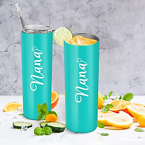 Grandma Gifts, Nana Stainless Steel Insulated Skinny Tumbler with Lid, Christmas Birthday Mother’s Day Gifts for New Grandma Nana Grandmother Gigi Granny Mom Women from Grandchildren(20oz, Rose Gold)