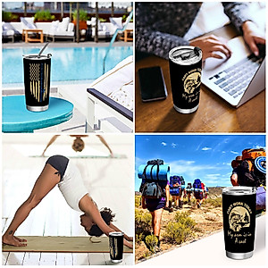 JUDIAN 20oz Fisherman Tumblers - Coffee Travel Mug Gifts for Husband, Dad, Grandpa, Boyfriend - Fishing Accessory