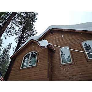 ROOF RAZOR Roof Rake | Heavy-duty-25ft of Pole | Fast-Easy | High Volume Roof Snow Removal | Safe on Roof Wheels | 10ft Rugged Slide | MinnSNOWta Snow Rake | Roof Shovel | US Customer Support-USA Made