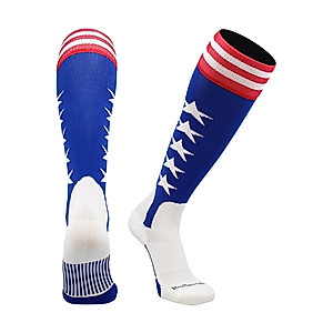 MadSportsStuff USA Flag Baseball Stirrup Socks (Royal/Red/White, Small)