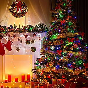 Attmu 72.2ft Christmas Lights, 8 Modes String Lights Outdoor Fairy Lights, 200 LED Waterproof Christmas Decorations for House Home Christmas Tree Valentines Lights Indoor Garden Holiday