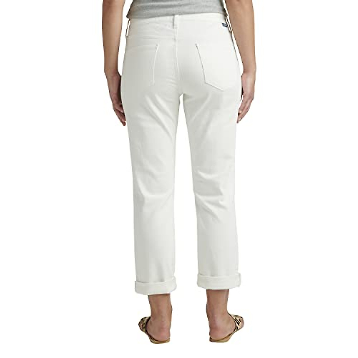 JAG Jeans Women's Carter Mid Rise Girlfriend Jeans, White 1, 10