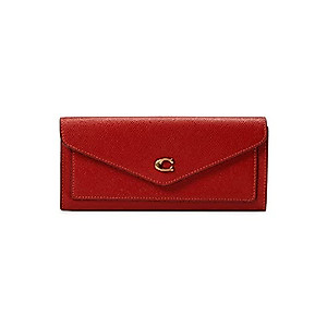 COACH Cross Grain Leather Wyn Soft Wallet Sport Red One Size