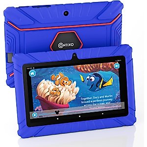 Contixo Kids Tablet V8, 7-inch HD, Ages 3-7, Toddler Tablet with Camera, Parental Control - Android 11, 16GB, WiFi, Learning Tablet for Children, 50+ Disney Storybooks Apps and Kid-Proof Case, DkBlue