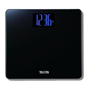 Tanita HD-366 Digital Weight Scale - 440 lbs Capacity - Japan Technology Accurate Digital Weight Scale - Step On Operation, Stylish Design with Reverse Blue Lit LCD Display & 8mm Thick Tempered Glass