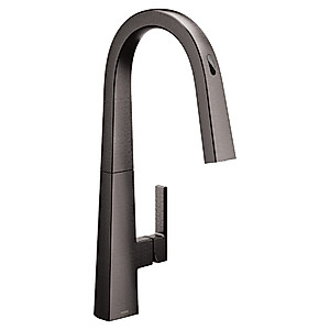 Moen Nio Black Stainless Smart Faucet Touchless Pull-Down Sprayer Kitchen Faucet with Voice and Motion Control, S75005EV2BLS