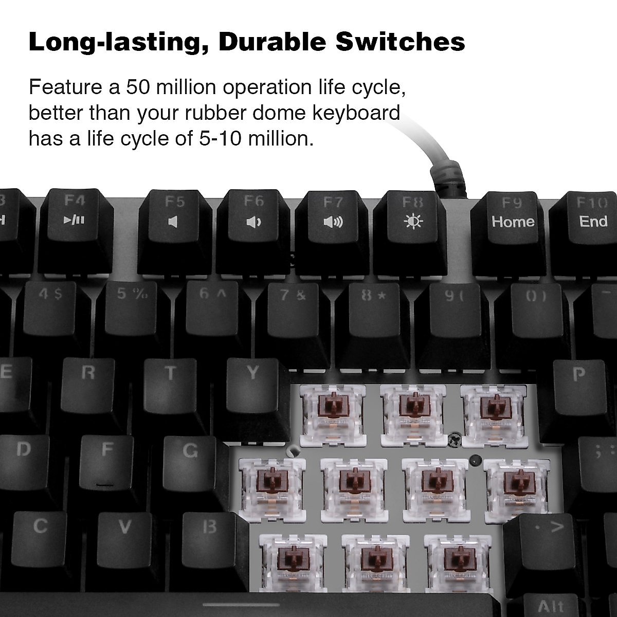 VELOCIFIRE Tenkeyless Mechanical Keyboard Mini, 78-Key Compact Ergonomic, Outemu Brown Switches Backlit and Double-Shot ABS Keycaps for Copywriter, Typist and Programmer