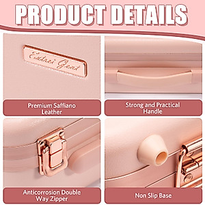 Extrei Gent Makeup Travel Lighted Case with Large LED Light Mirror Coetic Bag Organizer Professional Adjustable Divider Storage, Waterproof Portable Make up Train Box Accessories And Tools Case