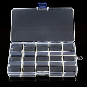 Portable Organizer 15-Fixed Compartments Clear Plastic Jewelry Box Organizer Storage Container