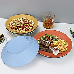 Homienly Wheat Straw Pasta Bowls 36oz, Large Salad Serving Bowls Set of 6, Unbreakable Soup Bowls, Plastic Pasta Bowls Set for Kitchen, Microwave Dishwasher Safe