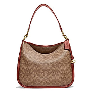 COACH Coated Canvas Signature Cary Shoulder Bag Tan Rust One Size