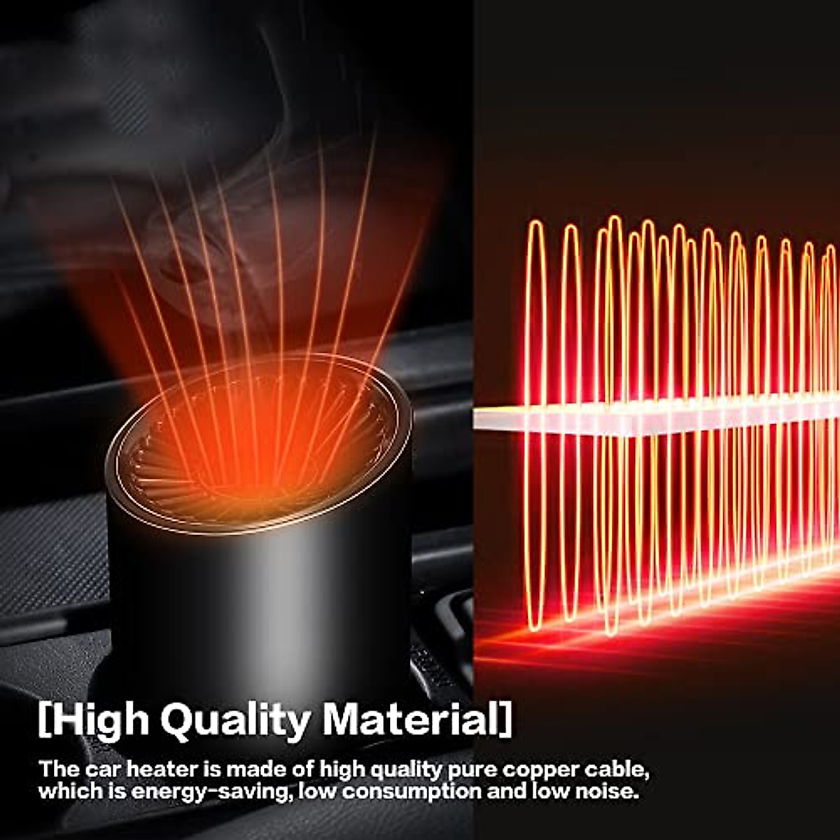 Car Heater,2 in 1 Fast Heating & Cooling Function Car Fans,12V 150W Portable Car Heater Defroster,Plug in Automobile Windshield Defogger and Defroster with Suction Holder for Most Cars