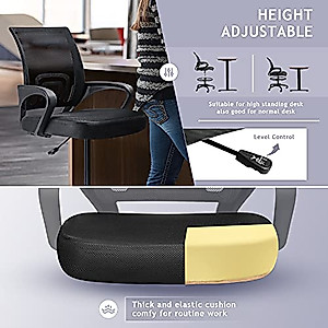 Furmax Drafting Chair Tall Office Chair with Ergonomic Back Drafting Table Chair Adjustable Standing Desk Chair with Footrest Ring and Arms