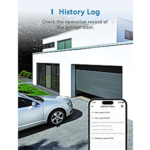 Smart Garage Door Opener Remote with External Antenna, Up to 3 Single Doors, Compatible with Apple HomeKit, Amazon Alexa, Google Assistant, SmartThings, App Control, No Hub Needed