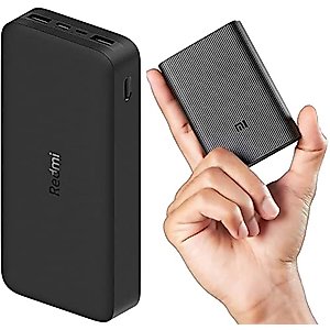 Xiaomi Redmi 20000mAh Fast Charge Power Band Bundled with Mi Ultra Compact 10000mAh Power Bank - Best Combination of Capacity and Mobility