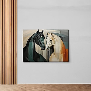 Majestic Black Stallion Galloping In The Clouds, Black Horse On Salt Flats, Canvas Print, Black Horse Print, Black Horse Wall Art