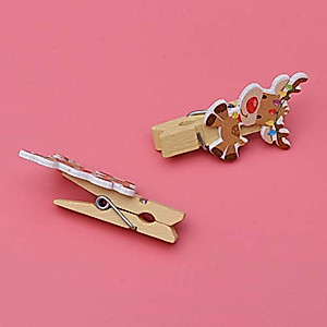 Healifty Christmas Decor Nativity Decor 10Pcs Christmas Wooden Clothespins Cartoon Elk Photo Clips DIY Craft Photo Paper Peg for Christmas Party Favors Thumb Tacks Decorative Wood Decor