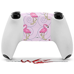 WraptorSkinz Skin Wrap compatible with Sony PS5 DualSense Controller Flamingos on Pink (CONTROLLER NOT INCLUDED)