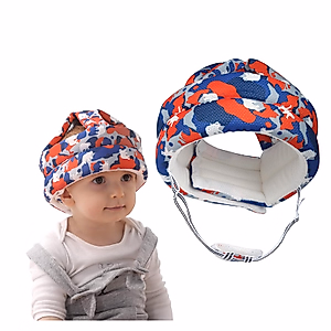 Baby Safety Helmet Infant Toddler Breathable & Adjustable Head Cushion Bumper Bonnet for Running Walking Crawling with Soft Knee Pads (Candy Colors)