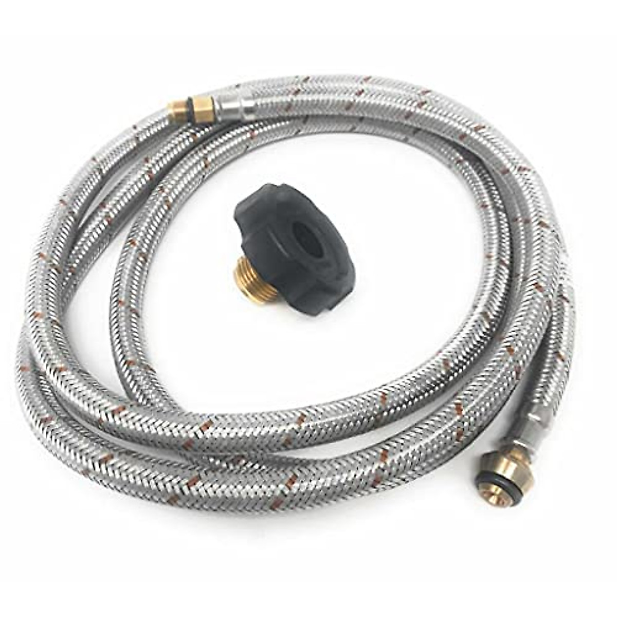 Low Pressure 6' Braided Aluminum reinforced Gas Hose Pigtail [ALPT41W200] 41W 1/4 Male 7/8 Left Hand Thread - 6' Maguera de Rabo de Cochino trenzado de Aluminio