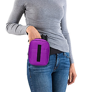 POYOLEE Concealed Carry Gun Holster Pouch for Women Fanny Pack Pistol Case Small Shooting Bag for Mid and Compact Handguns (Single Purple)